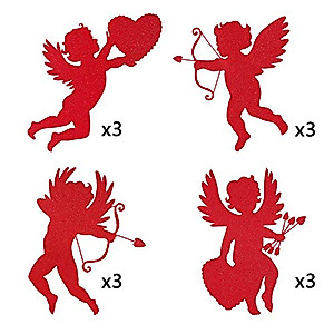 12 Pieces Cupid Cutouts Printed Cupid Paper Cutout Cupid Shaped Decorations for Valentine's Day Wedding Party Supplies