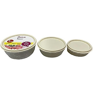 Unica Round Food Container, BPA-free Microwave Bowls with Lids, Airtight Container, Stackable Bowl Set, Freezer-safe, Dishwasher Safe, Set of 3, 7, 15, 18 oz, 6.12x6.12x2.54 in