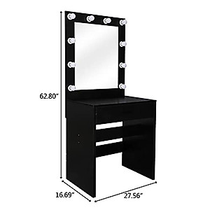 SDGH Two Tone FCH with Light Large Single Drawer Dresser Dressing Table Bedroom Furniture (Color : E, Size : (20.28x25.48))