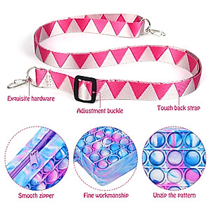 Pop Purse Bag for Girls Women Pop Girl Bag Sensory Fidget Bag with Strap, Girl Pop Toy Crossbody Body Handbags, Crossbody Small Purse Sensory Girl Toys (pink-blue)