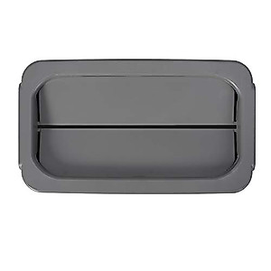 AmazonCommercial 23 Gallon Rectangular Double Flip Lid For Slim Trash Can, 1 Pack, Grey