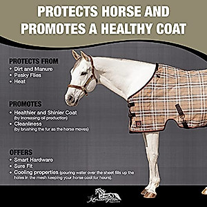 Kensington Breathable and UV Protective Sheet SureFit All Season Protection for Horse - 78", Deluxe Black