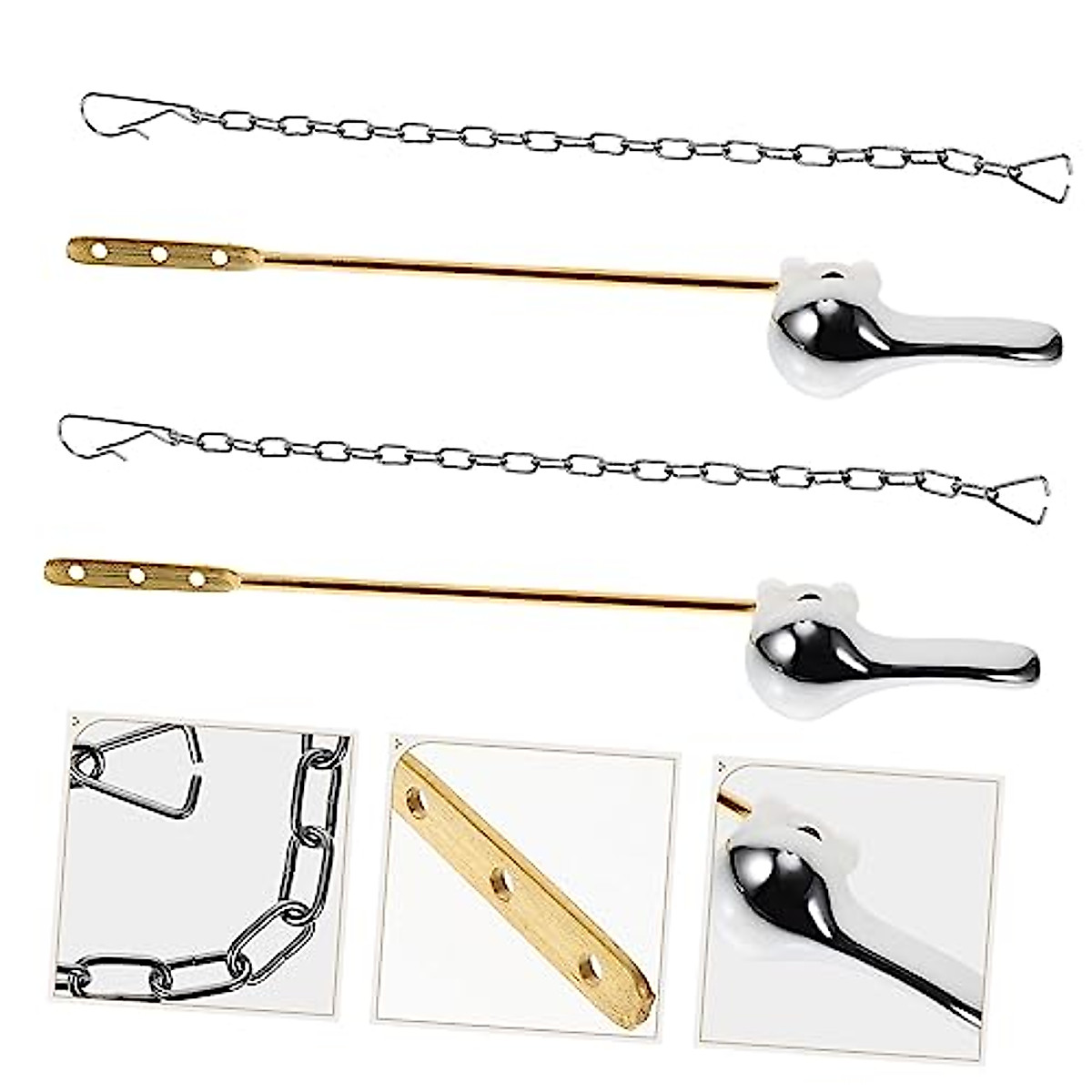 OSALADI 2 Sets Accessories Float Toilet Tank Flush Lever Replacement Front Mount Toilet Handle Lever Toilet Handle Replacement kit Toilet Toilet Tank Lever Replacement Flap