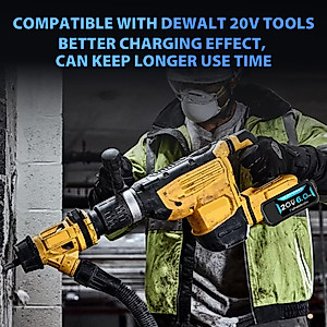 LILEIPOWER 4 Pack 20V 6.0Ah Replacement for Dewalt 20V Max Battery Compatible with Dewalt 20 Volt XR Max Lithium-ion Battery DCB205 DCB206 DCB207 DCB204 DCB203 DCD DCF DCG Series Cordless Power Tools