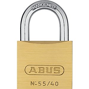 ABUS 55/40 Solid Brass Padlock with Hardened Steel Shackle, Keyed Different