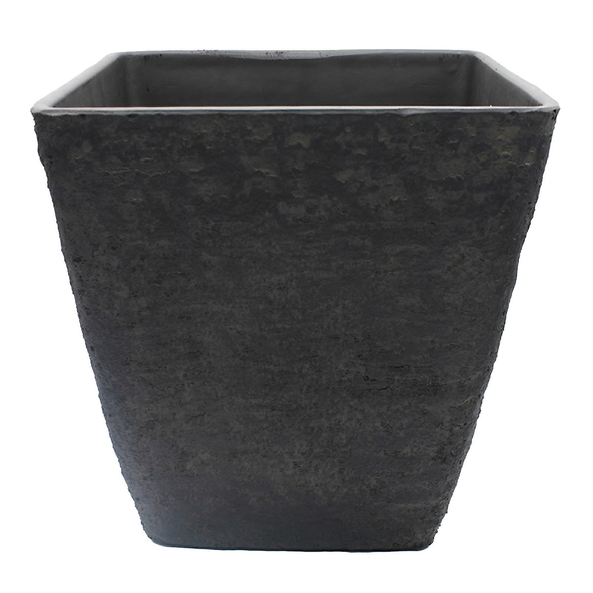 The HC Companies 16 Inch Tall Tahoe Square Planter - Premium Decorative Planter Made from Crushed Stone Resin for Indoor Outdoor Use, Slate