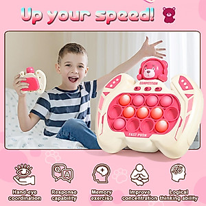 SuperMomo Upgraded Pop Fidget Kids Games Toys 13Pcs Buttons, Handheld Game for Kids 3-8, Fast Push Machine, Bubble Stress Pop Light Up Game, Birthday Gifts for 3-12 Year Old Boys, Girls, Teens - Red
