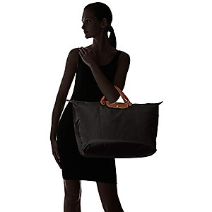 Longchamp Le Pliage Large Travel Bag, Black, 17.75" x 13.75" x 9"