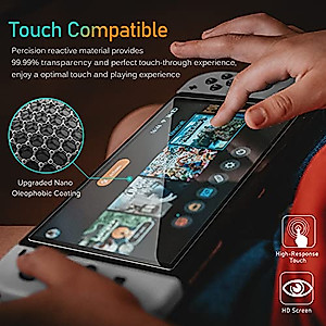ivoler [4 Pack Tempered Glass Screen Protector Designed for Nintendo Switch OLED Model 2021&2023 with [Alignment Frame] Transparent HD Clear[Updated Version] Screen Protector for Switch OLED 7''