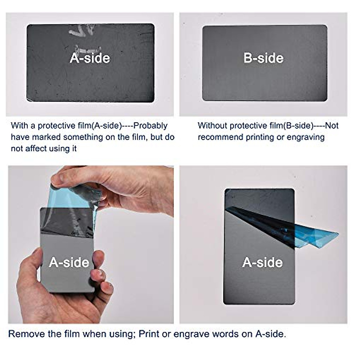 uxcell Blank Metal Card 100x60x1mm Anodized Aluminum Plate for DIY Laser Printing Engraving Black 5 Pcs