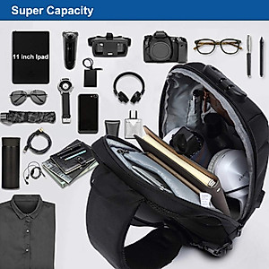 OZUKO Anti Theft Sling Bag Shoulder Crossbody Backpack, Waterproof Large Mens Sling Backpack Travel Hiking Chest Bag Daypack (Navy Blue)