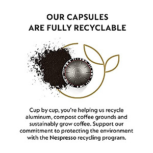 Nespresso Capsules VertuoLine, Altissio Decaffeinato, Dark Roast Espresso, 50 Count Espresso Coffee Pods, Brews 1.35 Ounce (VERTUO ONLY)