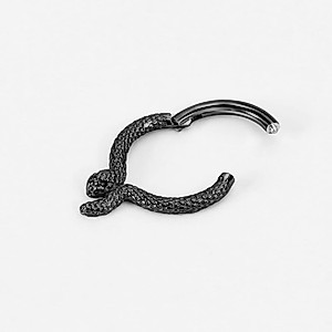 FANSING Halloween Septum Rings for Women 16g Septum Jewelry Black Snake Septum Ring 8mm Surgical Steel Daith Piercing Body Jewelry 16 Gauge