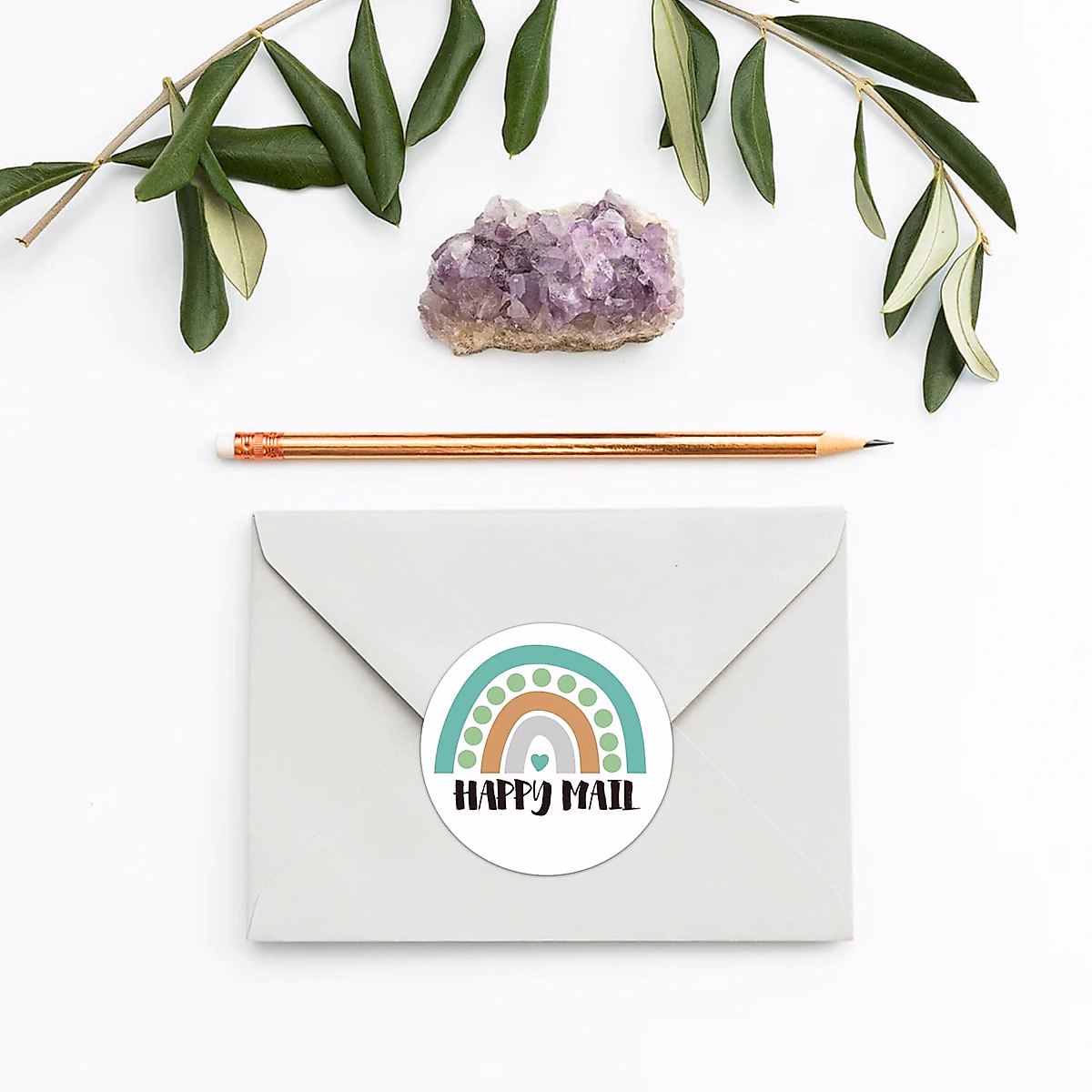 EKSPLODI Happy Mail Stickers for Business Small Shops Online, Small Business Stickers, Small Business Packaging Supplies, Envelope Seal Stickers, 1.4 Inch, 6 Unique Designs, 500 Pcs Per Roll.