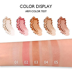 Highlighter Makeup, Highlight Powder Bronze, Bronzer Makeup Matte, iluminadores de maquillaje, Highlighter Palette White Shimmer Blush Bronzer Powder Palette Illuminators 5 Colors
