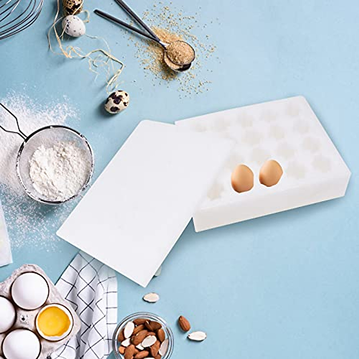 Mobestech Foam Egg Cartons 2pcs Proof Crate Storage Storing Dampening Holder for Pe Padding Container Containers Practical Fixing Fixator Egg No Sound Grids Foam Resistant Kitchen Cushion