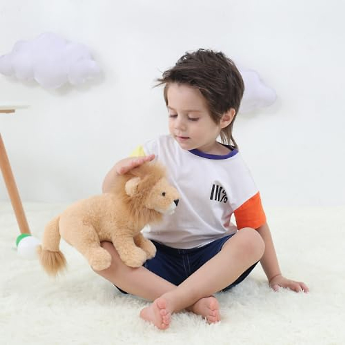 Apricot Lamb Toys Plush Lion Stuffed Animal Soft Cuddly Perfect for Girls Boys (Yellow-Lion, 10 Inches)