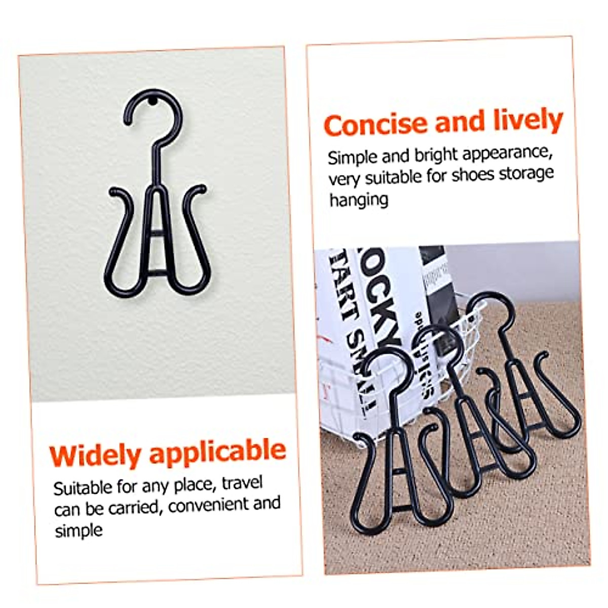 Unomor 10pcs Shoe Rack Foldable Shoe Rack Bike Hanging Hooks Towel Hook Towel Hook for Bike Shoe Holder Laundry Sock Drying Hanger Shoes Hanger Shoe Holder for Shop Shoe Hanging Hook