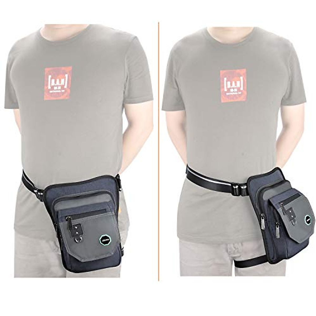 Thigh Bag, Larswon Leg Pouch Bag Thigh Pack Bag Tactical Waist Bag Motorcycle Bag (Dark Gray)