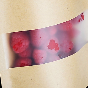 Kingrol 100 Count 7 x 10.25 Inch Kraft Paper Bags with Resealable Lock Seal Zipper &Transparent Window, Stand Up Food Bags