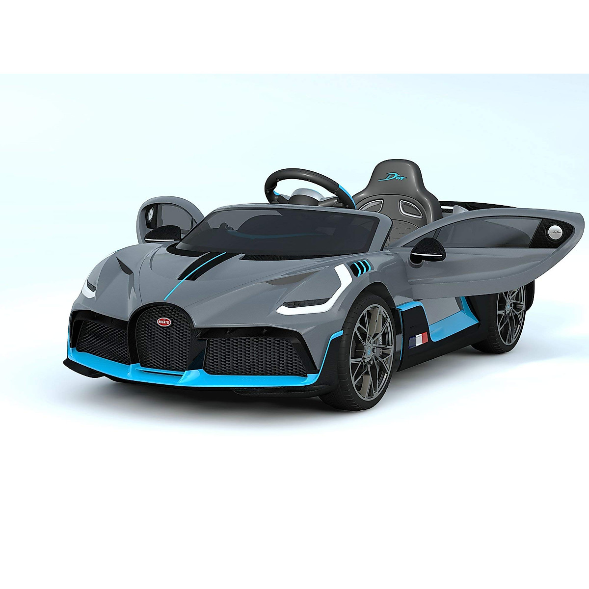 DAKOTT Bugatti Divo Ride On Car For Kids, Large, Grey