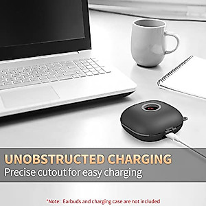 [Upgrade Lock] Case for Beats Fit Pro 2021 Earbuds Armor Shockproof Protective with Anti-Lost Lanyard Keychain (Black)