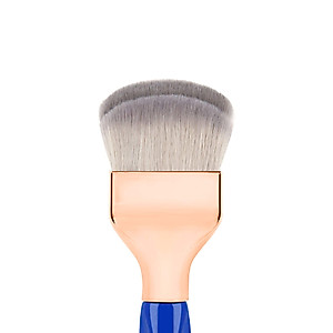 Bdellium Tools Professional Makeup Brush - Golden Triangle 972 Large Rounded Double Dome Blender - With All Vegan and Soft Synthetic Fibers, For Foundation Application & Blending (Blue, 1pc)