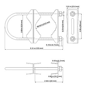 Aimeboost 2 PCS Stainless Steel Antenna Mount Clamp U-Bolt Mounting Hardware Antenna Mast Clamp V Jaw Bracket Accessories for TV CB Ham Outside Home Antenna Double Pipe-Mounting