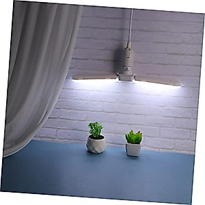 OSALADI Led Fan Light 2 Barn Collapsible Ceiling Design Basement Dining Adjustable LED Blades Two-Leaf Bulbs Panels Deformable Foldable for Home Garage Style W White Ac- Workshop Fan Lights Led Bulb