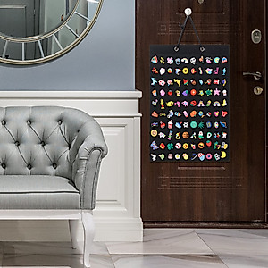 HUHYNN Shoe Charms Organizer, Hanging Shoe Charms Holder Organizer with 100 Holes for Crocs Charms Holder, Wall Mounted Shoe Charm Display, Holding up to 100pcs(No Accessories Included) (Black)