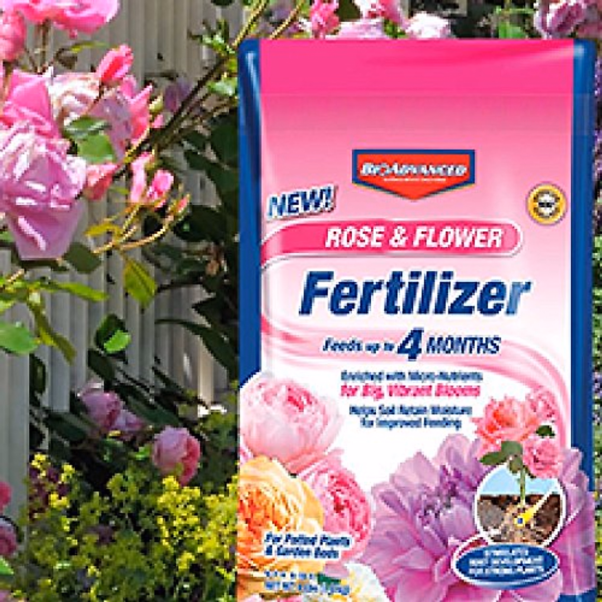 BioAdvanced Rose & Flower Fertilizer, Granules, 4 lb