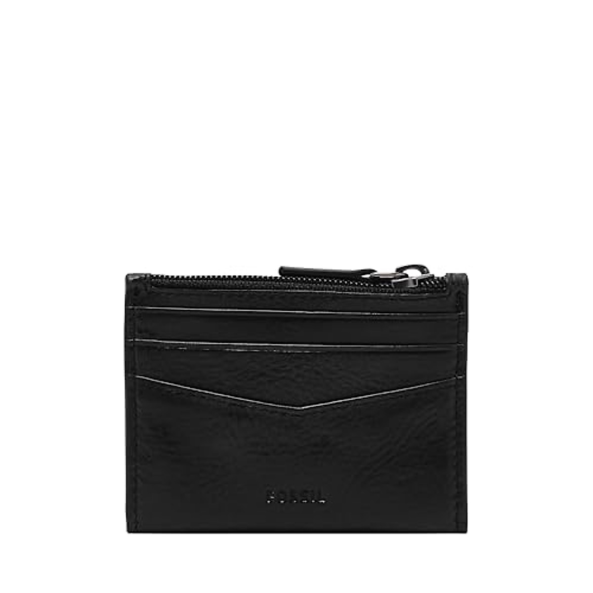 Fossil Men's Andrew Leather Zip Card Case Wallet, Black, (Model: ML4394001)