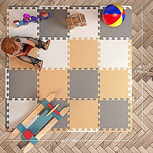 Angels Foam Play Mats Tiles with Borders, 32 pcs Set - Playmat Multi Use, Create & Build A Safe Play Area Interlocking Puzzle eva Non-Toxic Floor for Children Toddler Infant Kids Baby Toy Room & Yard