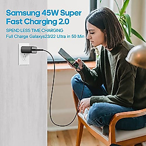 Samsung USB C 45W PD Super Fast Charger Type C Wall Adapter Quick Charging Block for Samsung Galaxy S23/S23 Ultra/S23+/S22 Ultra/S22+/S22/Note 10/S21/S21 Ultra/ S21+/Z Fold/, Galaxy Tablet-2 Pack