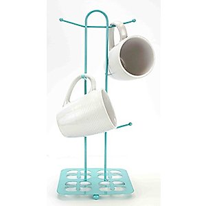 Home Basics Trinity Collection Pantryware Organization Set, Turquoise (Mug Tree)