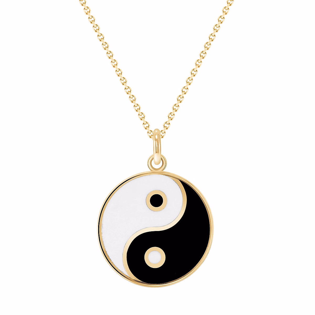 Pome Yin and Yang Pendant Necklace in Solid 14k Gold, Made in America (Large Pendant, Pendant Only, Yellow Gold)
