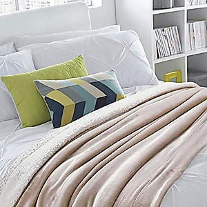 Thesis Sherpa Fleece Throw Blanket for Couch Linen Throw Blanket – Fuzzy Cozy Warm Sherpa Blanket Throw, 50x60 Inches