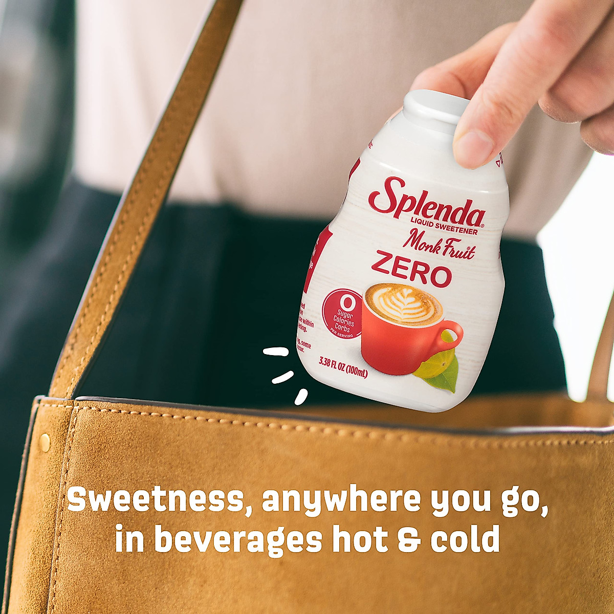 SPLENDA Monk Fruit Liquid Zero Calorie Sweetener Drops, 3.38 Fl Oz Bottle (Pack of 1)