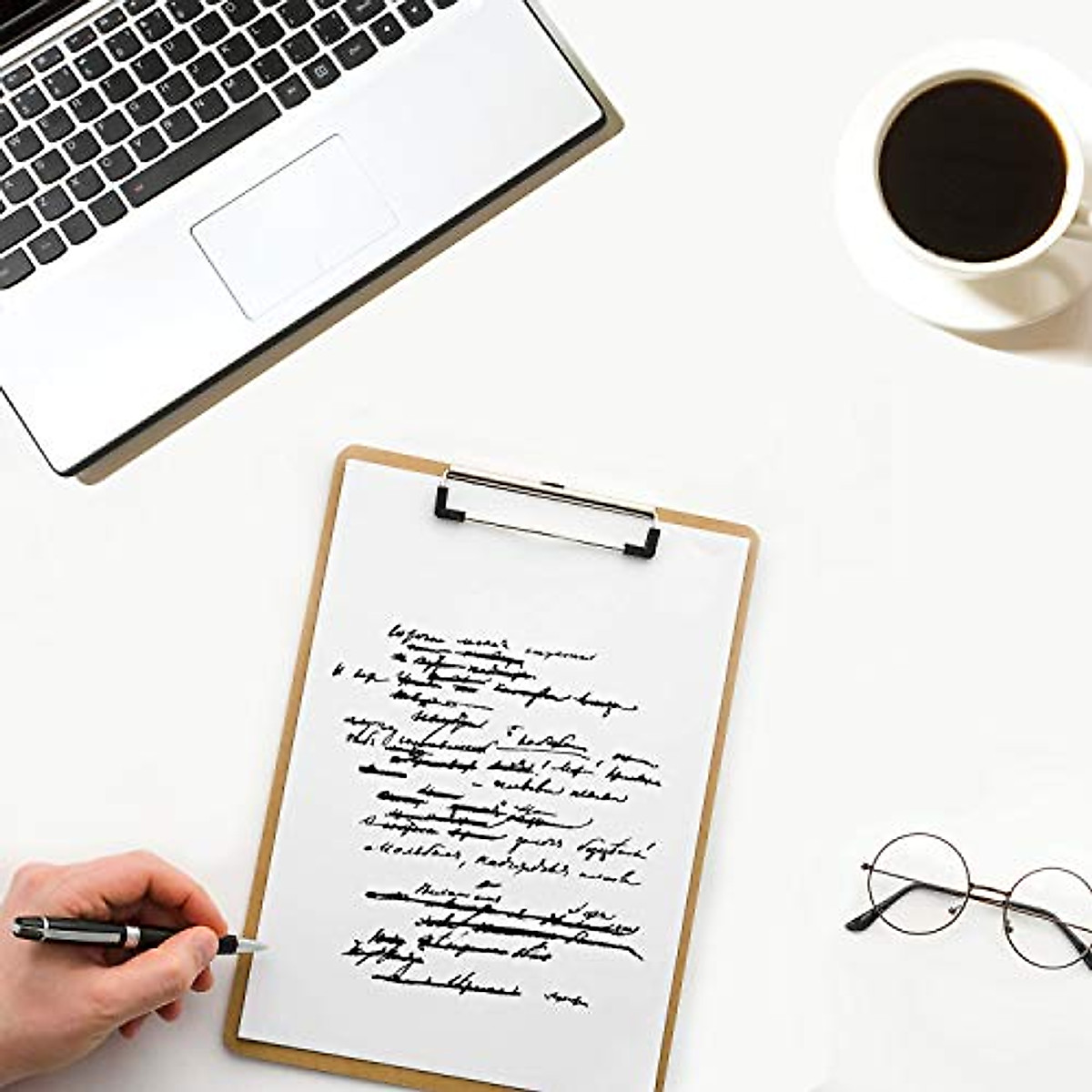 Clipboards,Set of 6 Multi Pack Clipboard, ECO Friendly Durable Wooden 9"x12" Hardboard | Holds 100 Sheets! with Strong Hangable Low Profile Clip | Standard A4 Letter Size Office Classroom Supplies