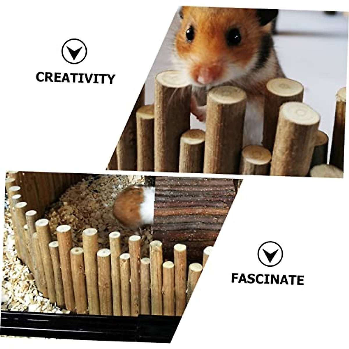 BUGUUYO Pet Wooden Fence Chinchilla Toys Pet Toys Wooden Playpen Wooden Hamster Fence Hamster Door Fence Hamster Suspension Bridge Toy Pet Cage Fence Toy Easy Installation Fence Toy Simple