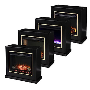 SEI Furniture Crittenly Contemporary Electric Fireplace, Black