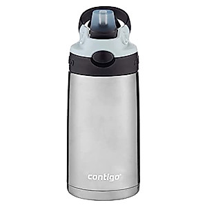 Contigo Kids Straw Stainless Steel Water Bottle with AUTOSPOUT Lid, 13oz, Licorice