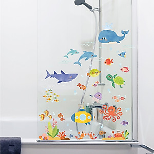 DECOWALL DS-8009 Sea Adventure Kids Wall Stickers Wall Decals Peel and Stick Removable Wall Stickers for Kids Nursery Bedroom Living Room (Small) d?cor
