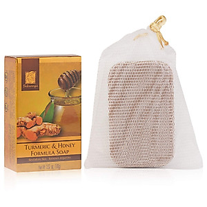 Sabunnga Turmeric Soap Bar - Natural Turmeric Soaps Honey , PH Balance Bars For Face & Body , Fade Dark Spots Gentle Exfoliating
