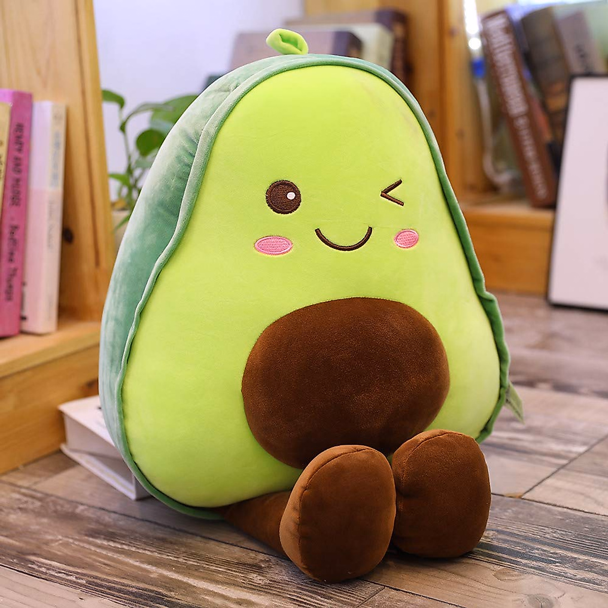 XIAOHONG 23.6 inch Large Avocado Fruit Soft Plush Toy Furry Stuffed Toy Avocado Plush Doll Cute Toy Avocado Stuffed Pillow Kawaii Food Shaped Fruit Series Hugging Pillow for Kids