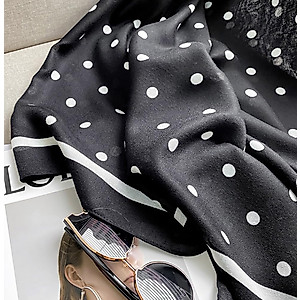 JERLA Women's Scarves Lady Light Soft Fashion Solid Scarf Wrap Shawl plaid scarf (Polka dot black)