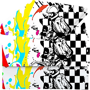 VTKON Sports Twin Kids Sheets Set for Boys Soft and Fluffy Motocross Bedding Set Breathable Motorcycle Decor for Boys Bed Set Kids Tie Dye Bedding Set with 1 Flat Sheet, 1 Fitted Sheet & 1 Pillowcase