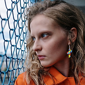 16 Pieces Autism Awareness Earring Multi Color Autism Puzzle Piece Women's earrings 8 Styles (8Pair, Zinc Alloy)