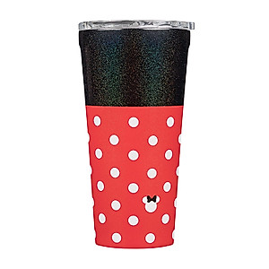 Corkcicle Disney Minnie Travel Tumbler, Insulated Water Bottle with Lid, Spill Proof for Wine, Coffee, Tea, and Hot Cocoa,Polka Dot Red, 16 oz