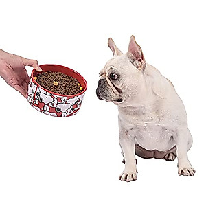 Fetch for Pets Peanuts Orange Snoopy Ceramic Dog Bowl, 3.5 Cups, Medium